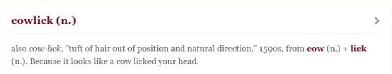 cow 是牛，lick 是舔，cowlick 是什么？ - 知乎