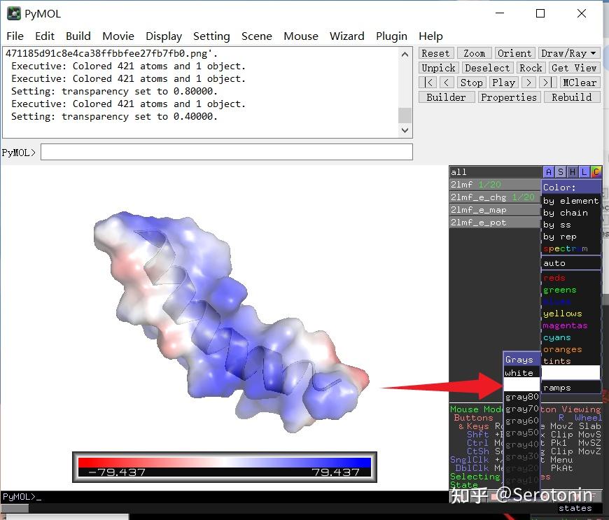 PyMOL小白自留教程4——蛋白质结构的可视化2（静电势能和亲疏水性展示） - 知乎
