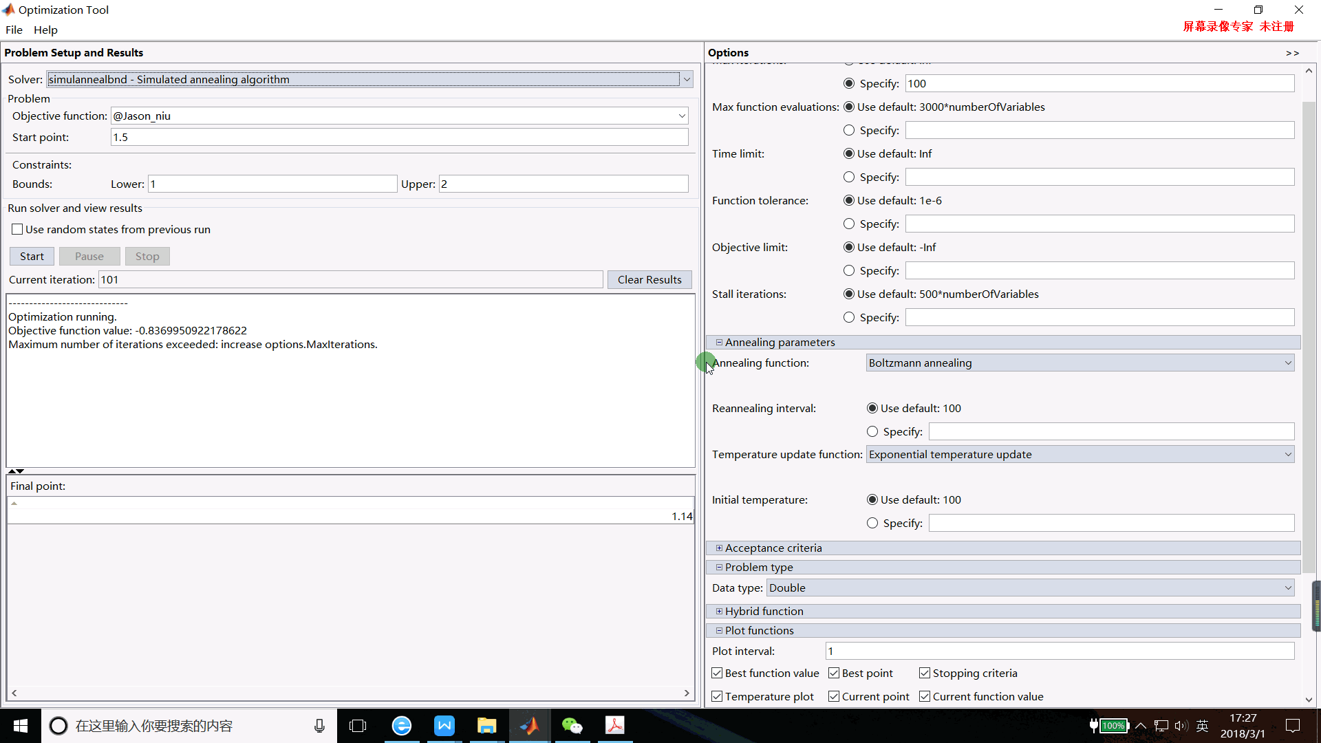 MAT之SA：编写主函数法和Matlab自带的SA工具箱GUI法，两种方法实现对一元函数优化求解 - 知乎