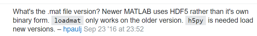 matlab生成的mat文件, scipy.io无法读取 - 知乎