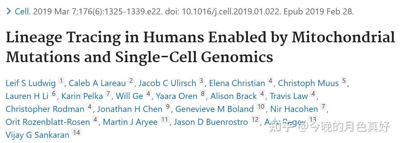 Lineage Tracing in Humans Enabled by Mitochondrial Mutations and Single ...