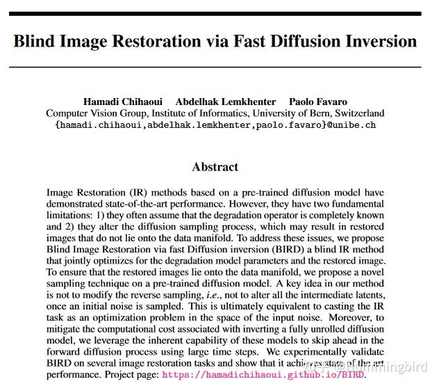 论文讲解（20）：Blind Image Restoration via Fast Diffusion Inversion - 知乎