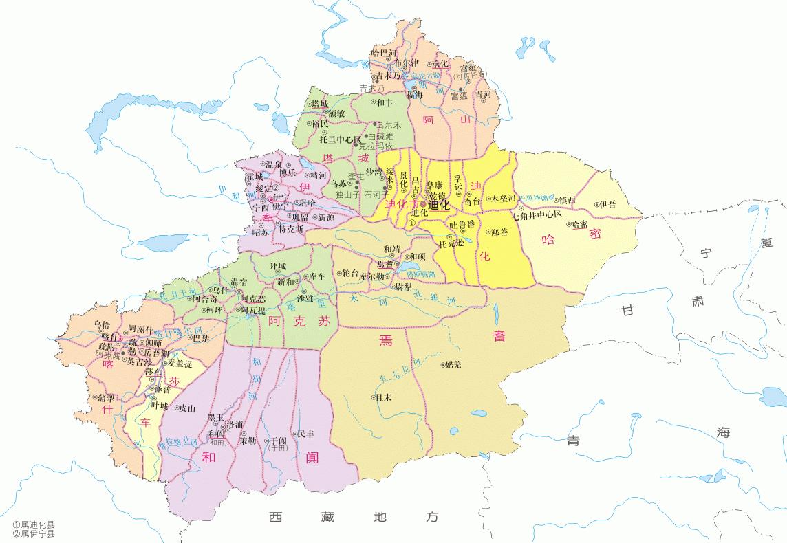 建国以来，新疆维吾尔自治区行政区划沿革地图详解（1949-1999） - 知乎