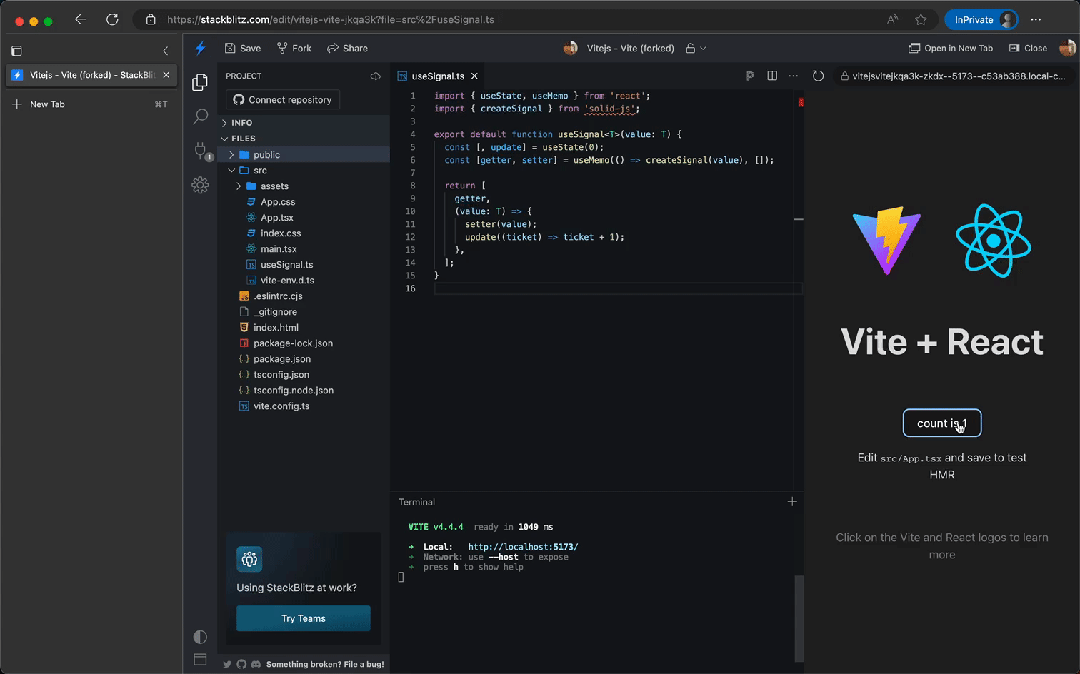 如何在 React 中使用 SolidJS 的 Signal？ - 知乎