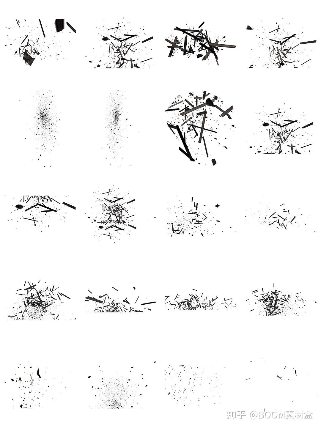 素材分享丨爆炸碎片破碎效果碎片飞溅碎石后期合成装饰元素PNG免抠透明素材 - 知乎