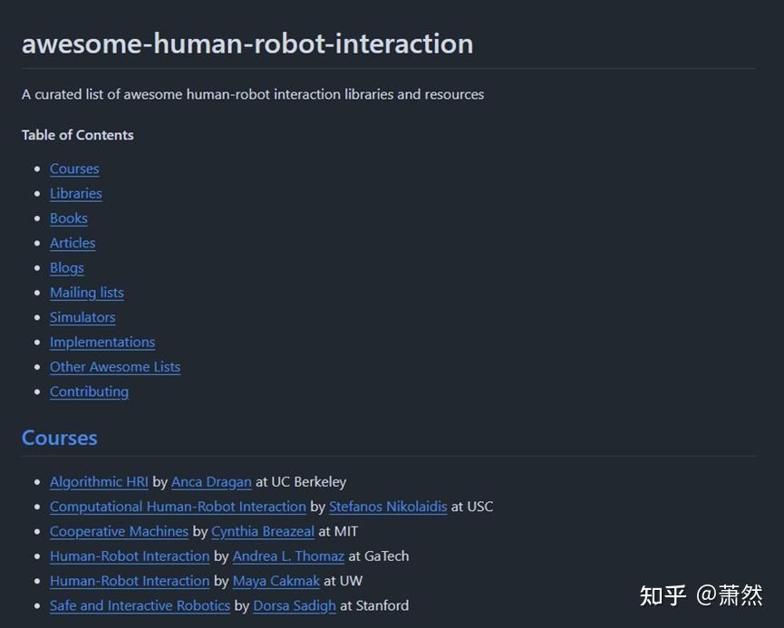 GitHub上机器人开源资料 - 知乎