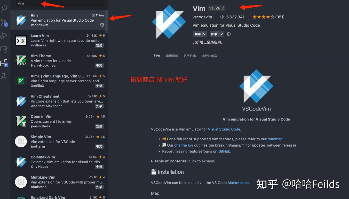 vscode 中使用vim (极简版) - 知乎
