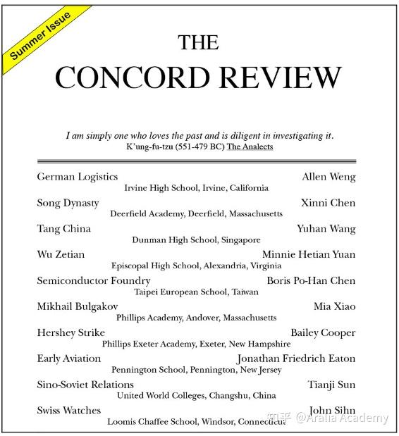 The Concord Review，最受美本前30名校关注的【论文发表机会】: 热爱历史的你还不参与？ - 知乎
