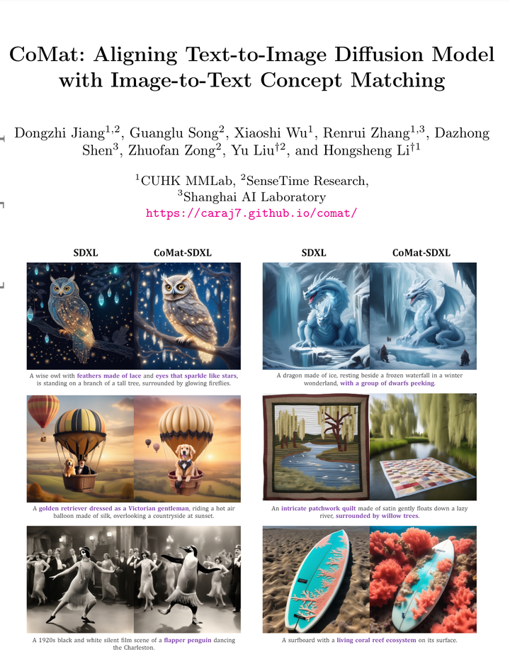 【LLM】CoMat：通过 Image-to-Text概念匹配来对齐Text-to-Image扩散模型 - 知乎