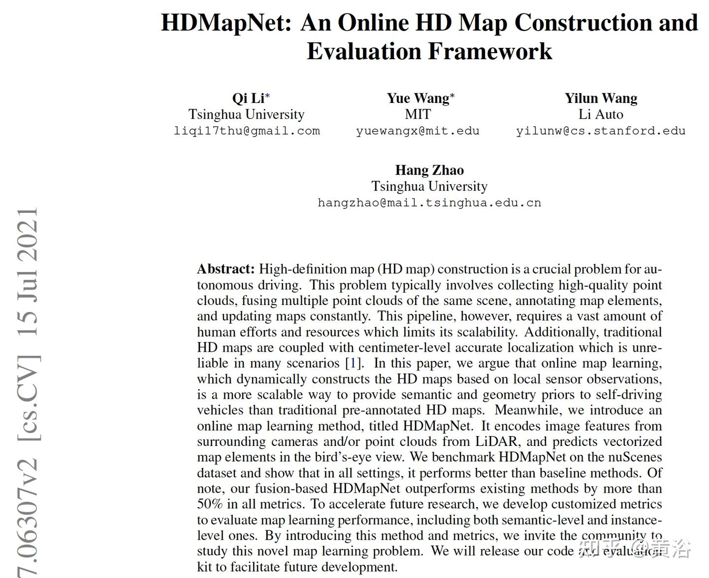 CVPR'21 Workshop论文：在线HD Map的生成网络HDMapNet - 知乎