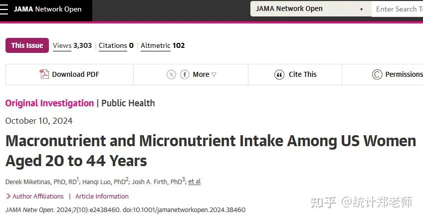 卷起来了！NHANES数据库高分频出，多次发文JAMA！ - 知乎