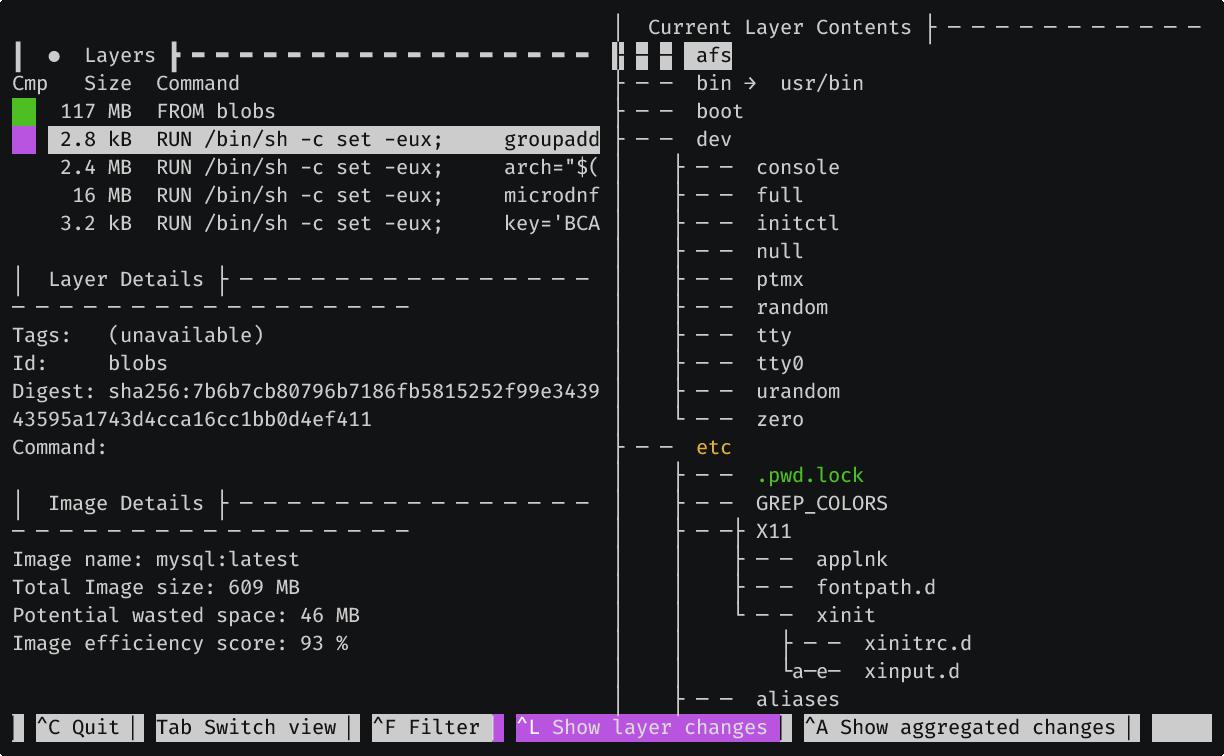 📦 x-cmd pkg | dive - 用于探索 docker 镜像内容和层次结构，优化 Docker/OCI 镜像大小的工具 - 知乎
