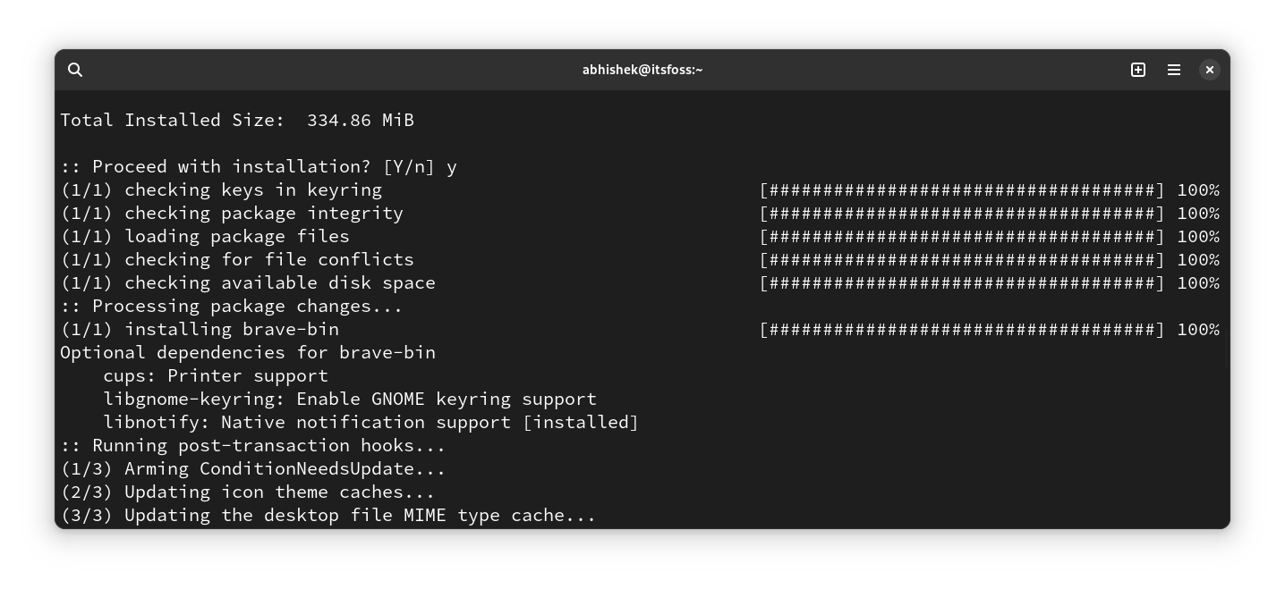 在 Arch Linux 上安装 Brave | Linux 中国 - 知乎