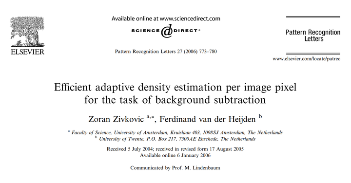 一些文章：Efficient adaptive density estimation per image pixel for the task of background ...