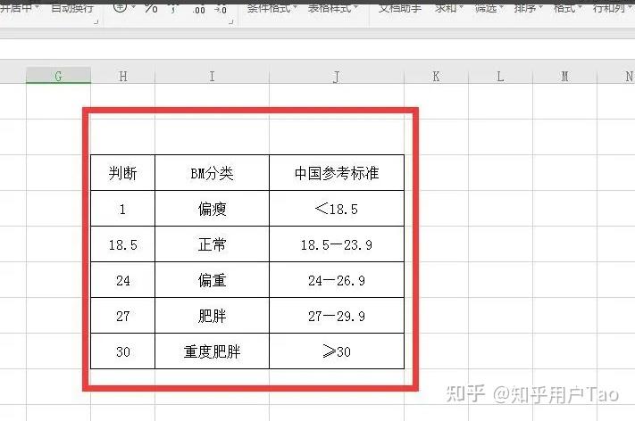 Excel表格体重指数(bmi)的计算 学校体测用到 知乎