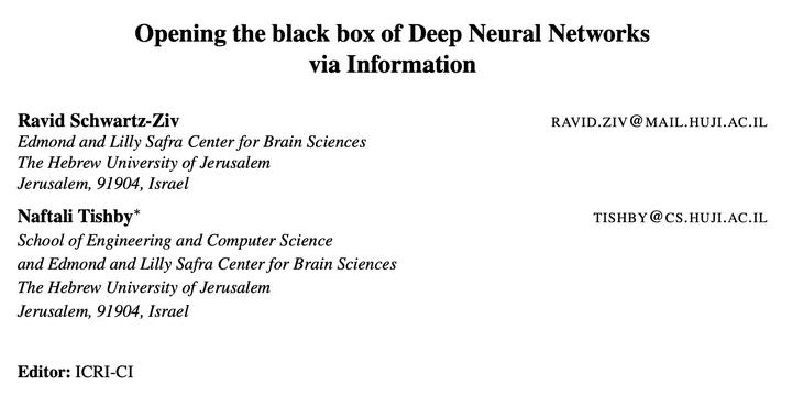 用信息论解释深度神经网络！Opening the black box of Deep Neural Networks via Information 引用破千 - 知乎