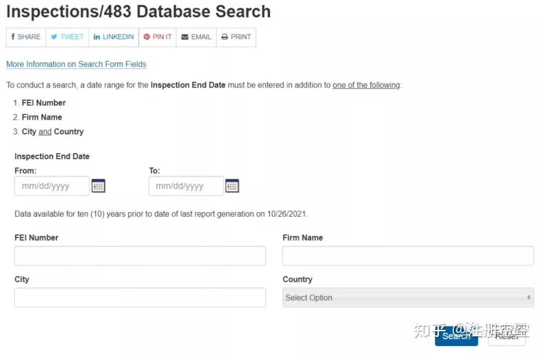 FDA检查及483表查询 - 知乎