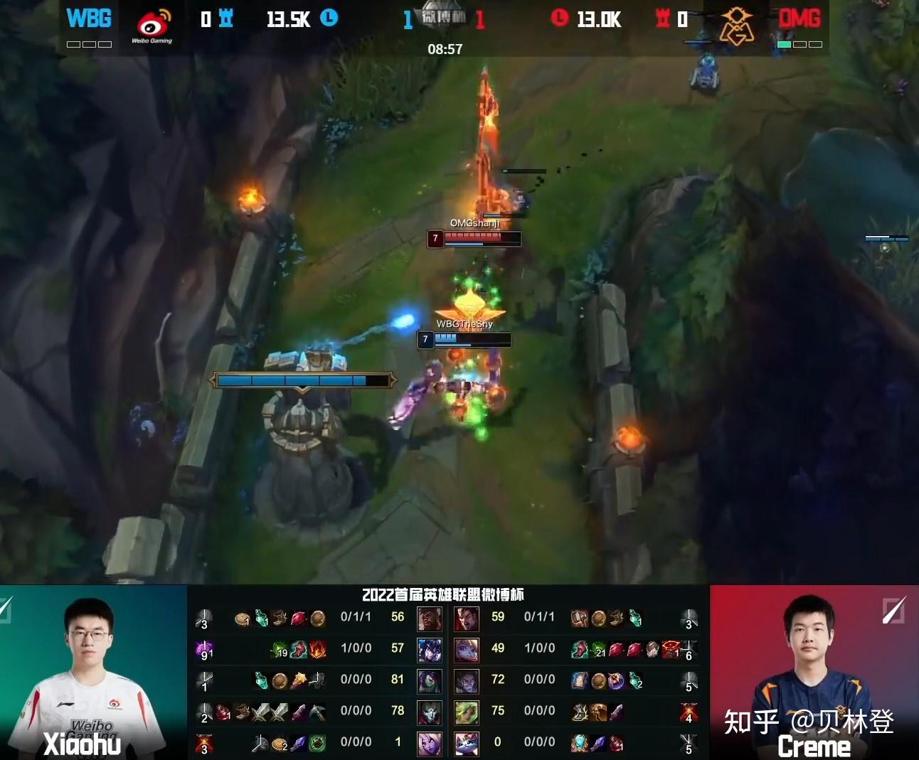 WBG新阵容首秀，灯皇表现亮眼Theshy再现1追5，让二追三击败OMG - 知乎