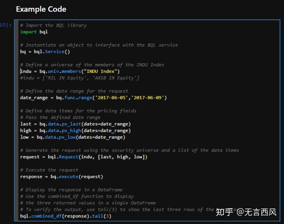 Bloomberg终端BQNT介绍-BQL基础 - 知乎