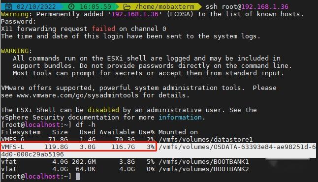 VMWare ESXi 7.0的磁盘空间莫名少了120 GB？看这里！ - 知乎