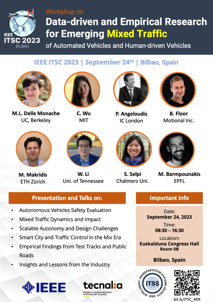 大咖云集，超强演讲嘉宾阵容-IEEE ITSC 2023智能交通系统国际会议(WS12)邀您参会！(9月24号Bilbao, Spain，不见 ...