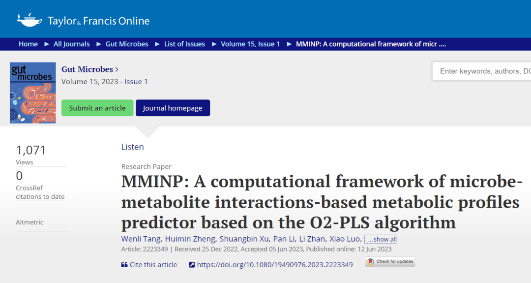 Gut Microbes | 南方医科大学余光创团队开发微生物相关代谢物预测工具MMINP - 知乎