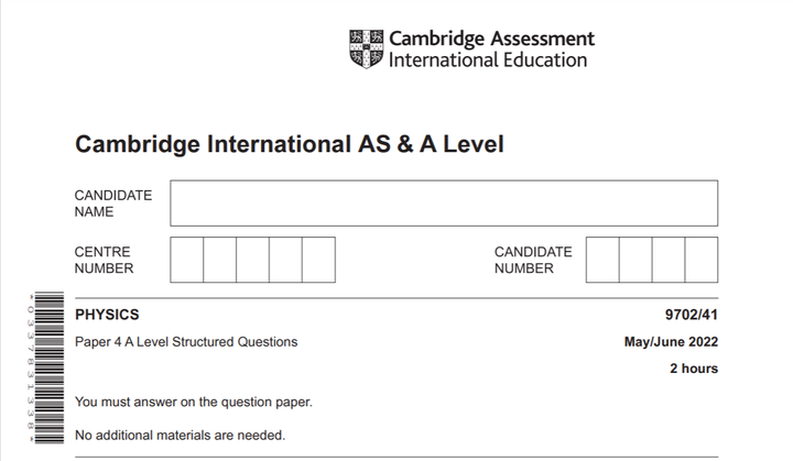 剑桥国际CIE考试 Alevel 物理 Physics (9702) 历年真题及手写答案（分享） - 知乎