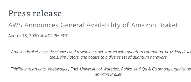 量子竞赛 | 亚马逊推出新型云量子计算服务Amazon Braket - 知乎