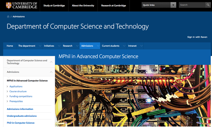 美英研究生项目 | 剑桥大学 - 高级计算机科学研究型硕士 University of Cambridge - MPhil in ...