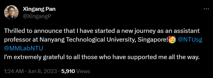 DragGAN第一作者Xingang Pan，正式加入南洋理工，出任助理教授！ - 知乎