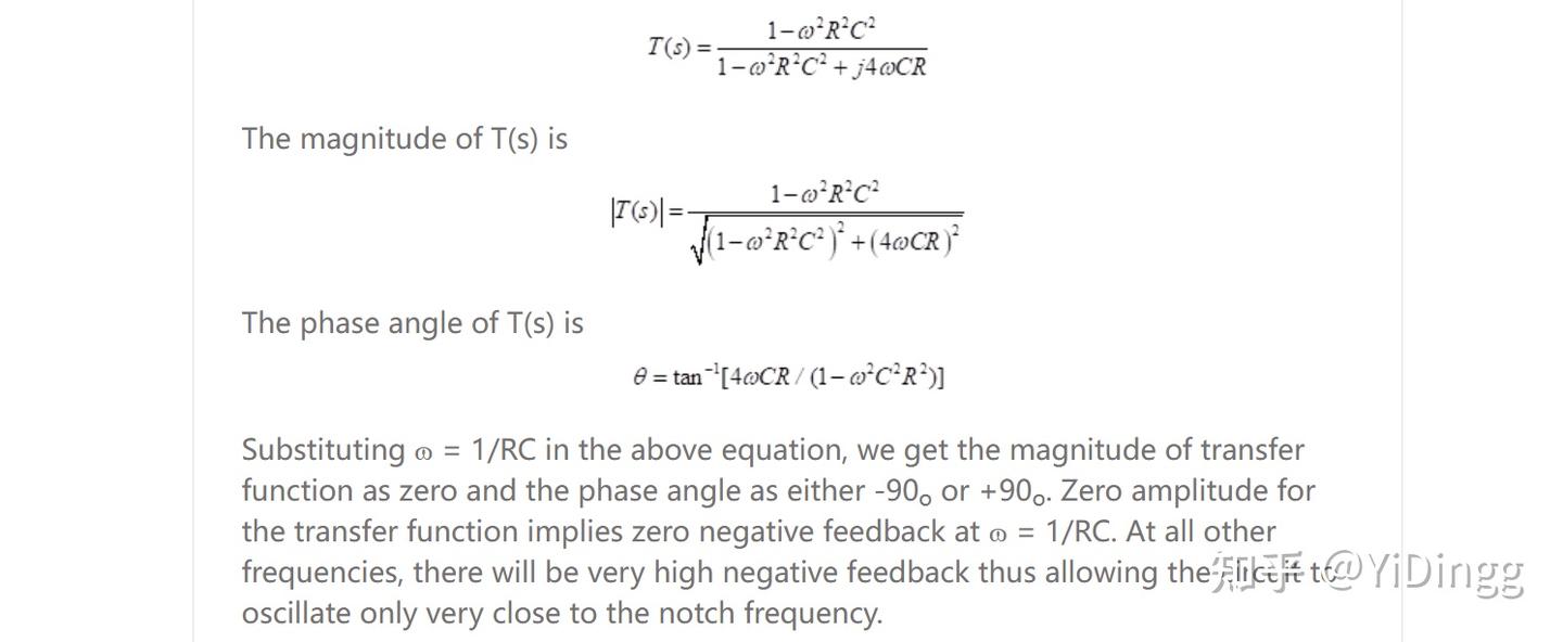 Calculate the Transfer Function of Twin-T Network using Two-Port Matrix ...