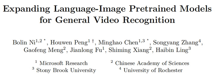 《Expanding Language-Image Pretrained Models for General Video ...