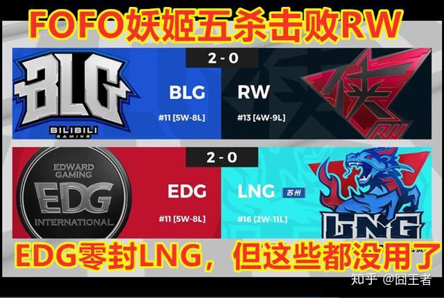 LOL：FOFO妖姬五杀击败RW，EDG零封LNG，国电季后赛还有希望吗？ - 知乎