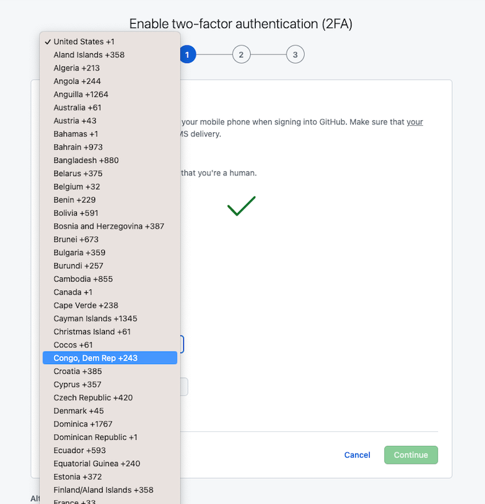 GitHub 2FA开启时国家和地区没有中国只有台湾？如何完成开启？ - 知乎