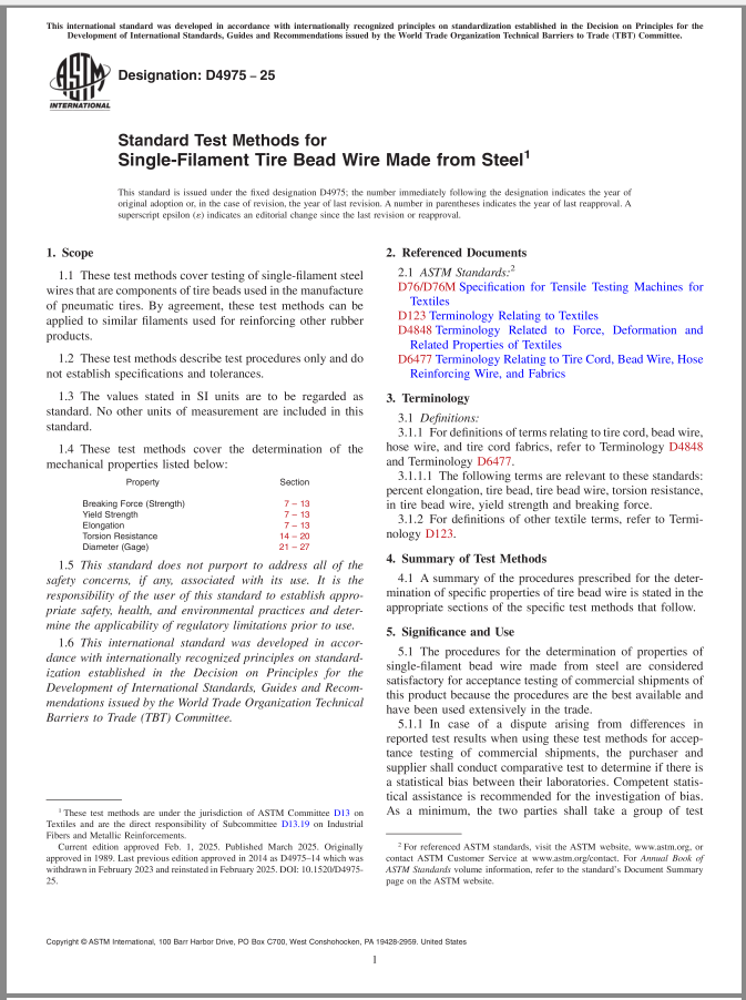 ASTM D4975-2025【中文翻译+PDF原文】钢制单丝轮胎胎圈钢丝的标准试验方法 - 知乎