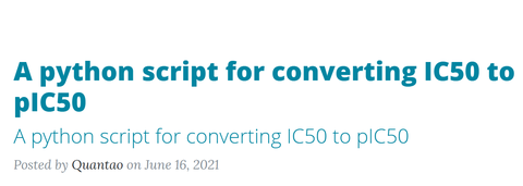 IC50 to pIC50 - 知乎