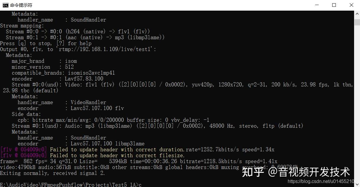 使用FFmpeg将视频推流到nginx，通过vlc拉流播放（通过命令的方式） - 知乎