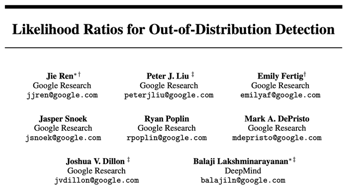 Likelihood Ratios For Out Of Distribution Detection 知乎