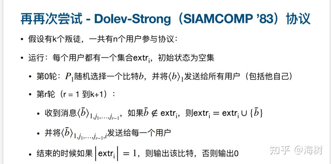 Dolev-Strong（SIAMCOMP ’83）协议（拜占庭协议变种） - 知乎