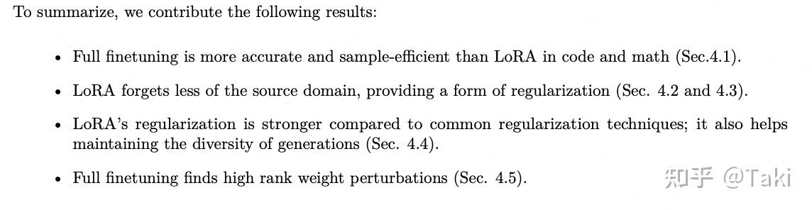 LoRA Learns Less and Forgets Less - 知乎