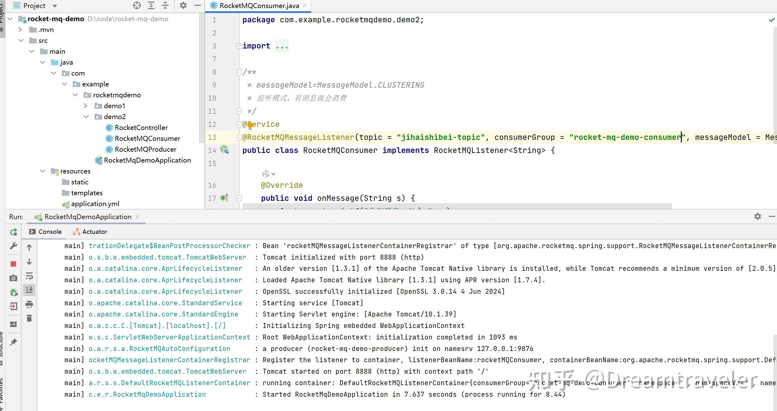 Spring Boot 集成 RocketMQ 全流程指南：从依赖引入到消息收发 - 知乎