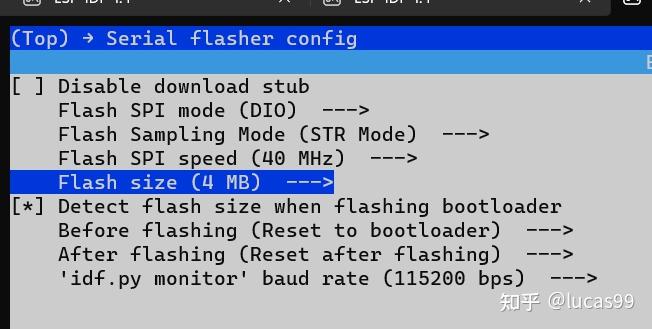 Change the flash size in menuconfig under the 'Serial Flasher Config' menu. - 知乎