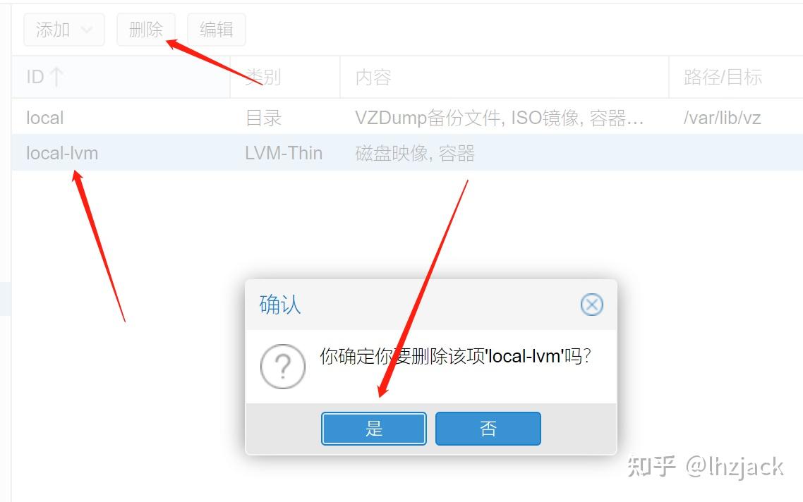 PVE删除Local-lvm存储空间并合并到local中 - 知乎