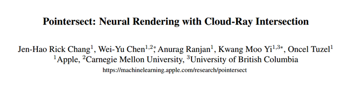 Pointersect: Neural Rendering with Cloud-Ray Intersection - 知乎