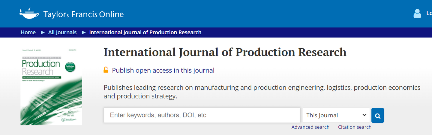 Taylor & Francis制造工程领域，JCR Q1区优质期刊推荐 - 知乎