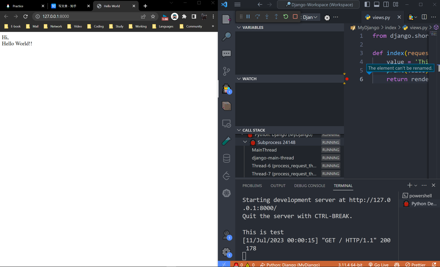 VSCODE 调试/运行 Django项目 - 知乎