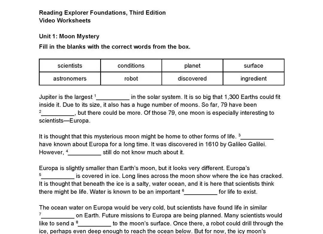 最新Reading Explorer F-5 全套练习题齐了，有答案，非常给力 - 知乎