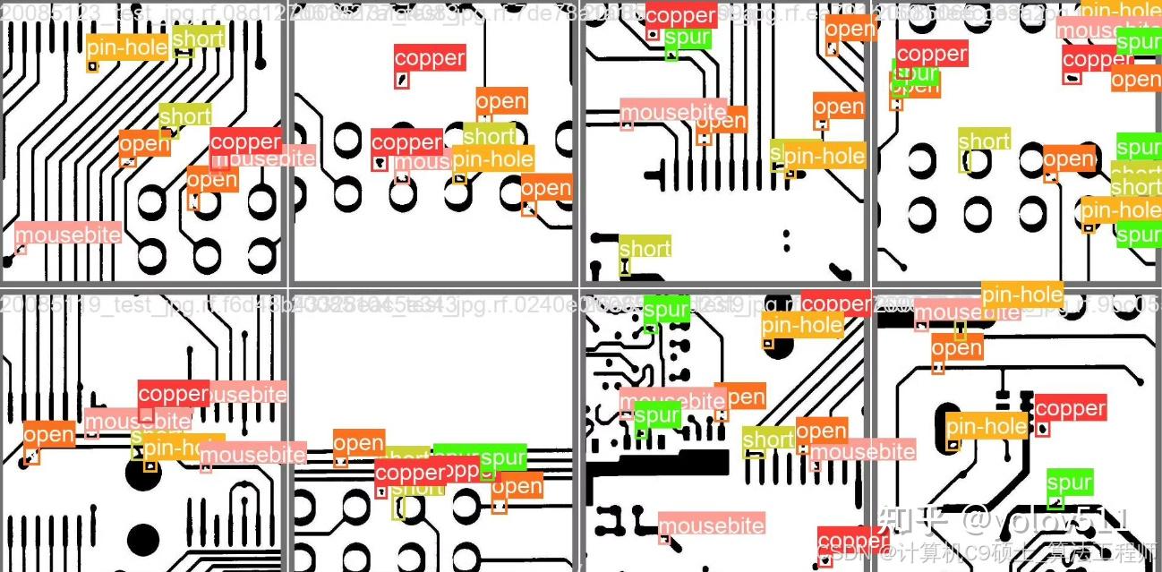 如何训练使用DeepPCB数据集（1500张）六种缺陷类型：并实现可视化及评估 YOLOv5算法实现对PCB板上的缺陷进行检测 open、short、spur、pin-hole、spur。 - 知乎